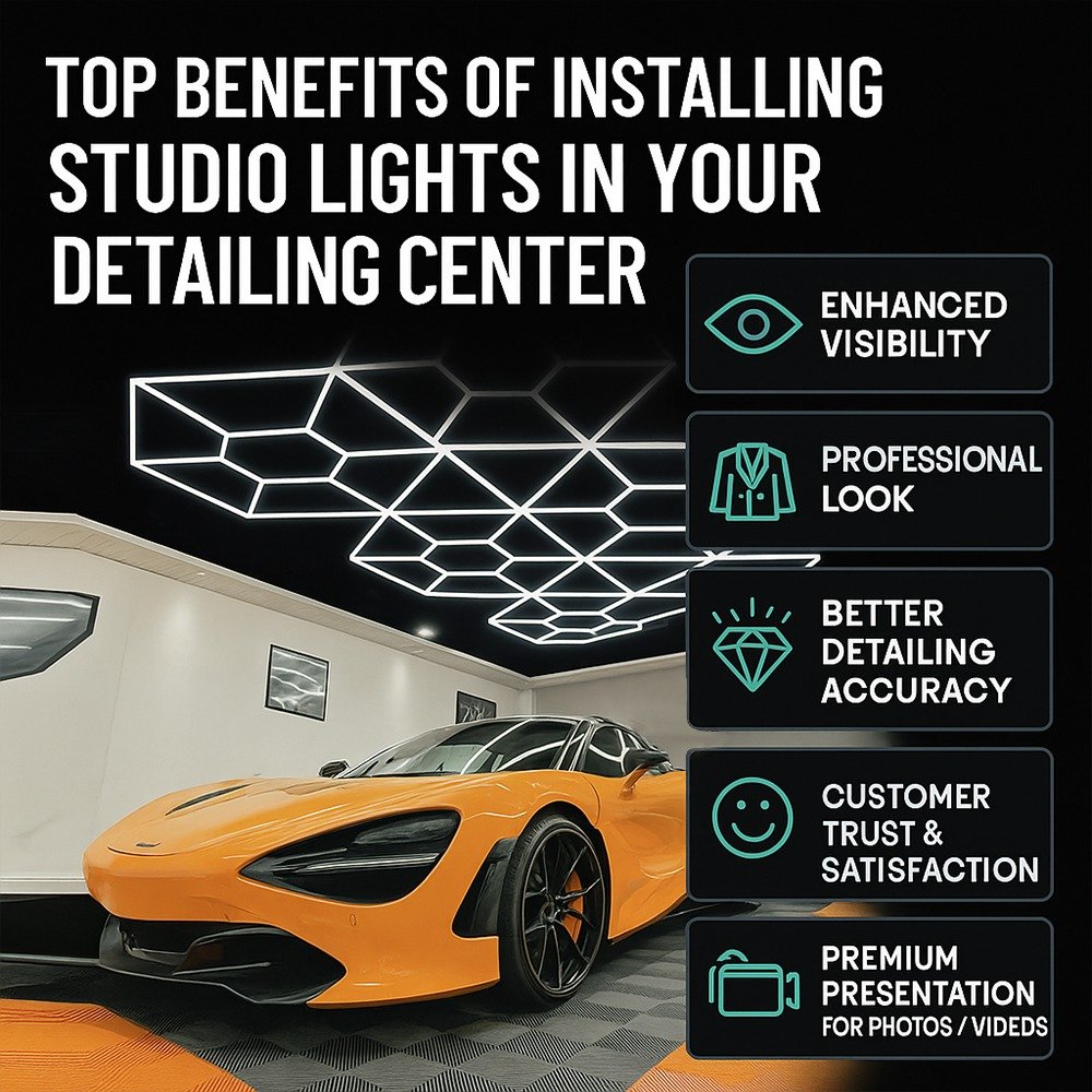 Top Benefits of Installing Studio Lights in Your Car Detailing Center